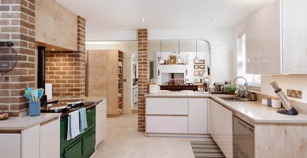 Caesarstone worktops used in West Sussex kitchen refurbishment
